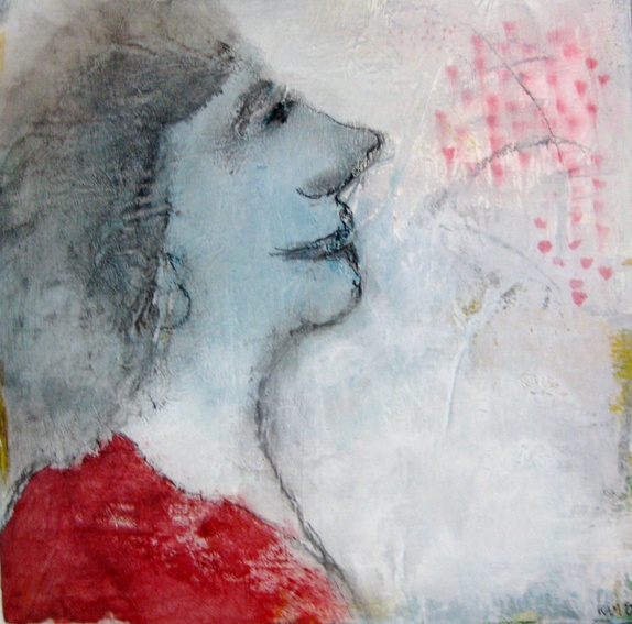 "Den dama" - Originalt mixed media maleri - Epla
